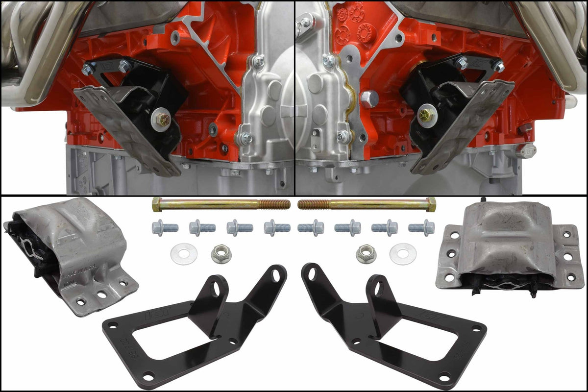 2WD 1988-1998 Chevy OBS Truck - LS Swap Engine Conversion Mount Kit - LS1 LS3 | ICT Billet