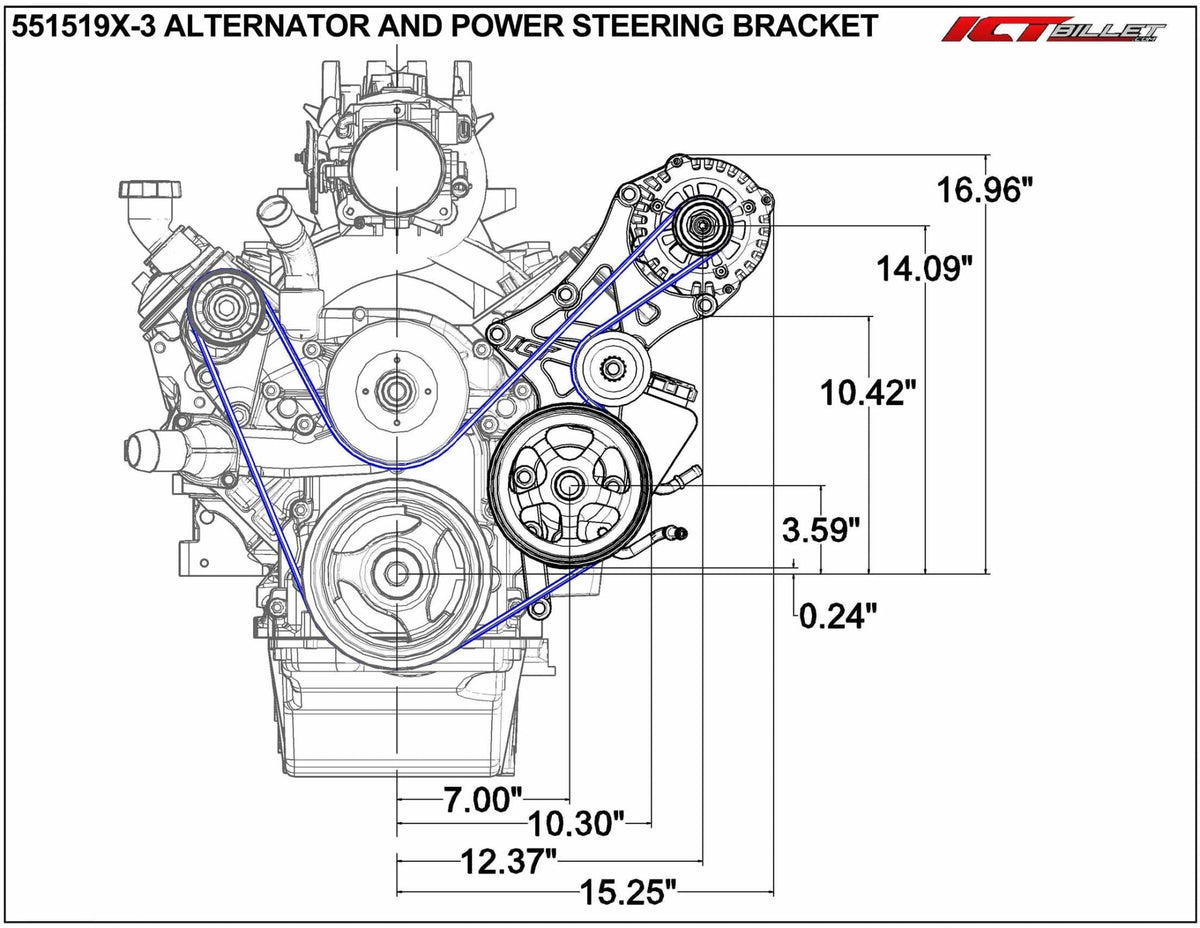 -3 LS Swap Kit (no A/C) – ICT Billet