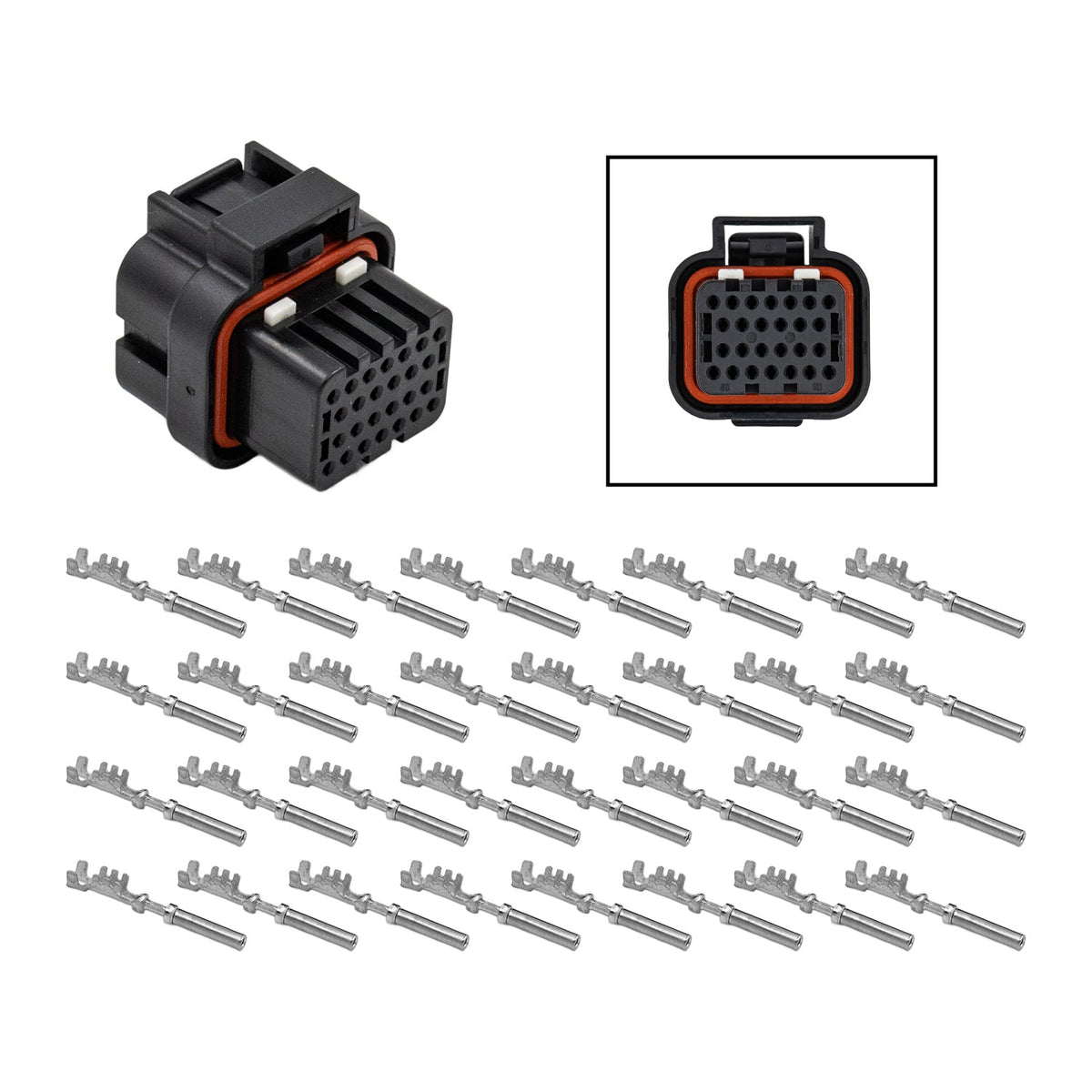 Amp Superseal 26 Pin ECU connector component kit 6 Keyway J4 – ICT Billet