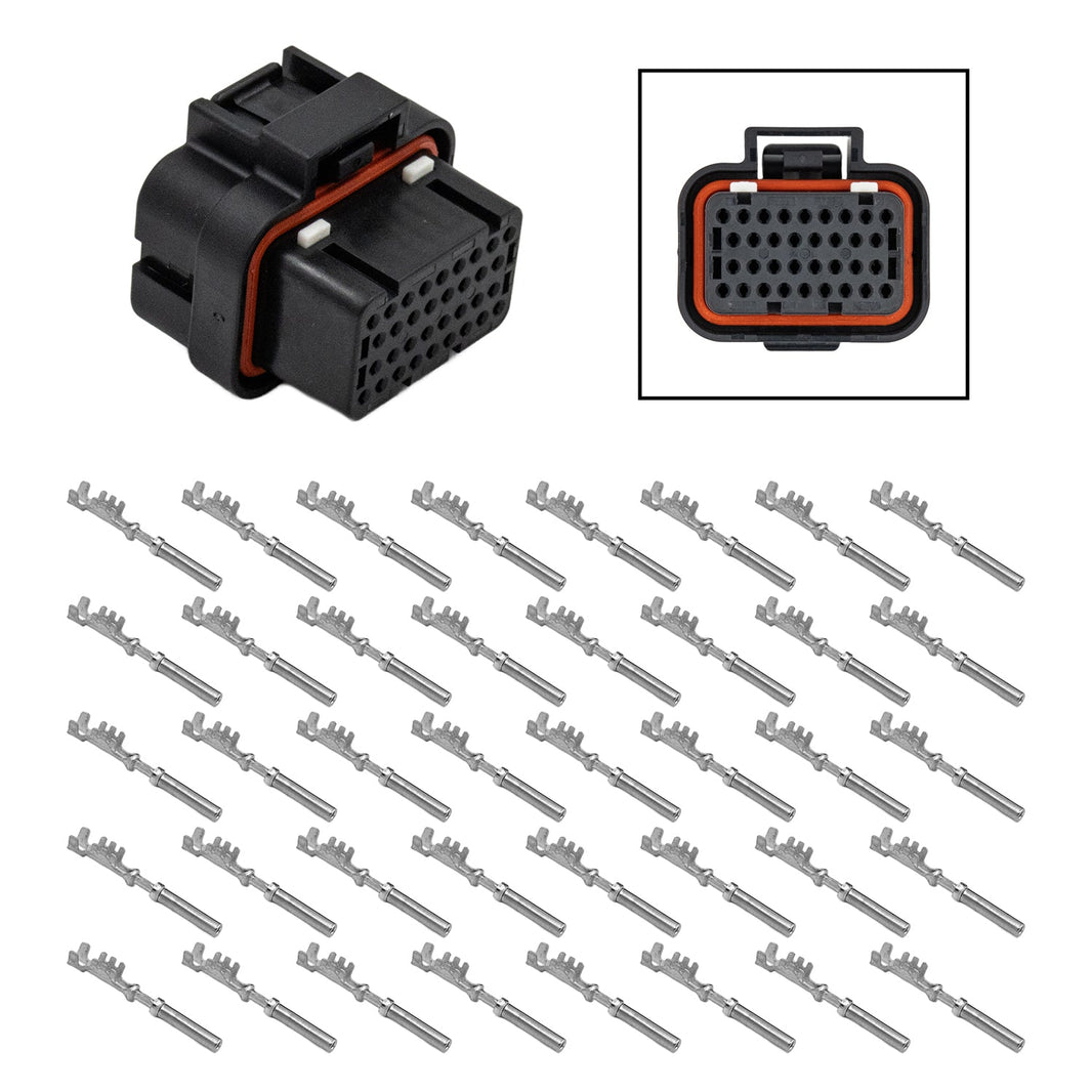 Amp Superseal 34 Pin ECU connector component kit 4 Keyway J2A – ICT Billet