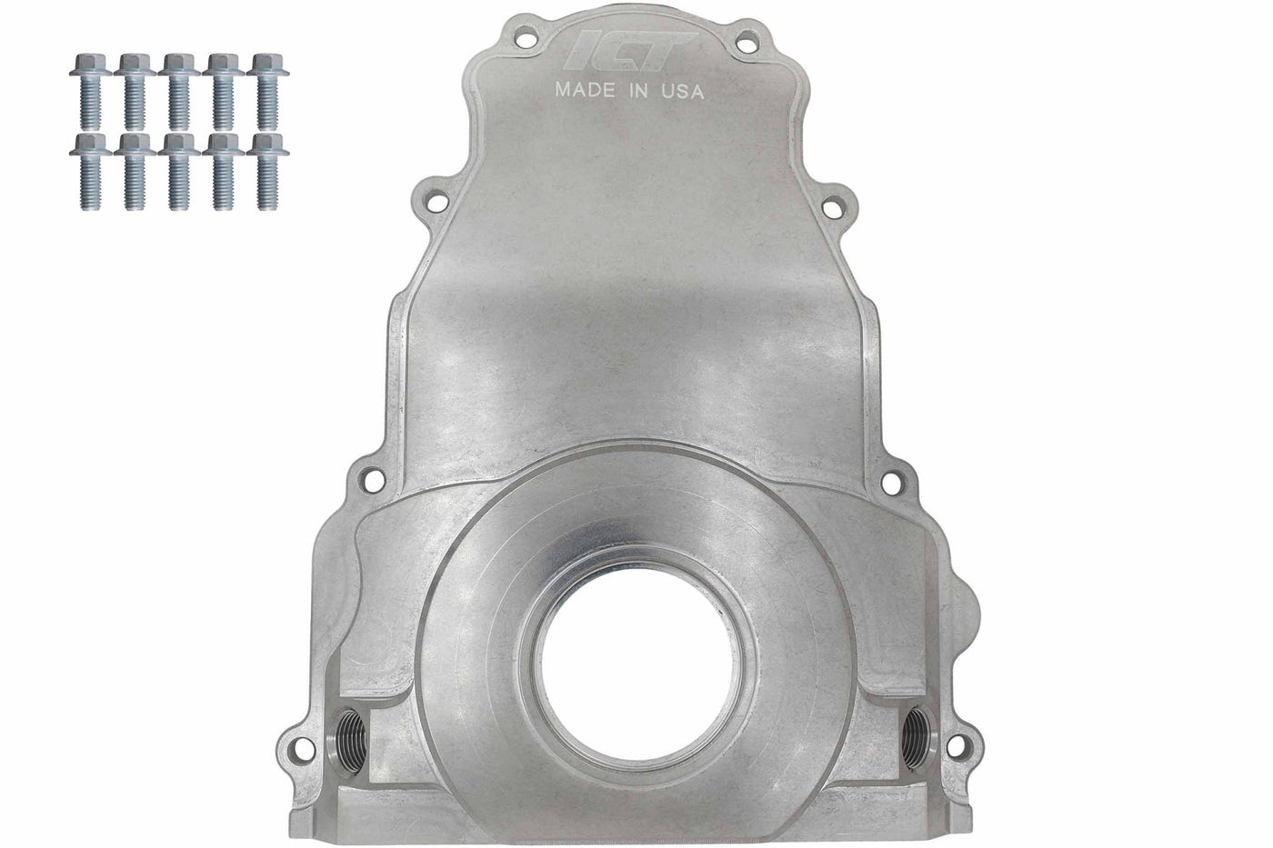 Billet LS Gen 3 Turbo Oil Drain Timing Chain Cover | ICT Billet