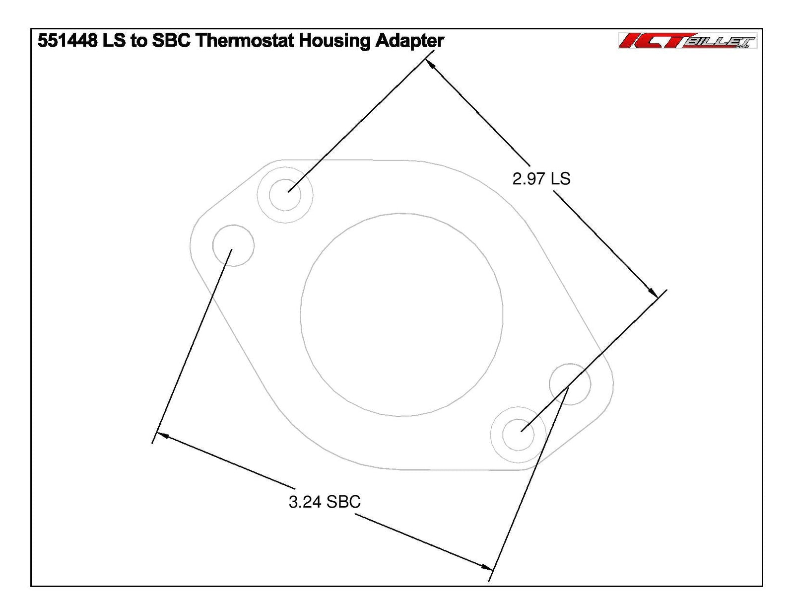 LS Water Pump To SBC Thermostat Housing Adapter Water Neck LS1 5.3L 4.8 ...