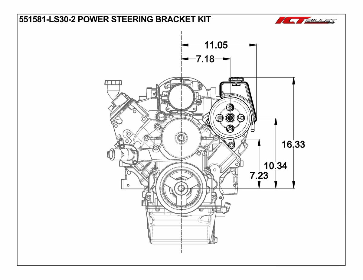 LS Truck Power Steering Pump Bracket kit for LS1 pump and turbo headers ...