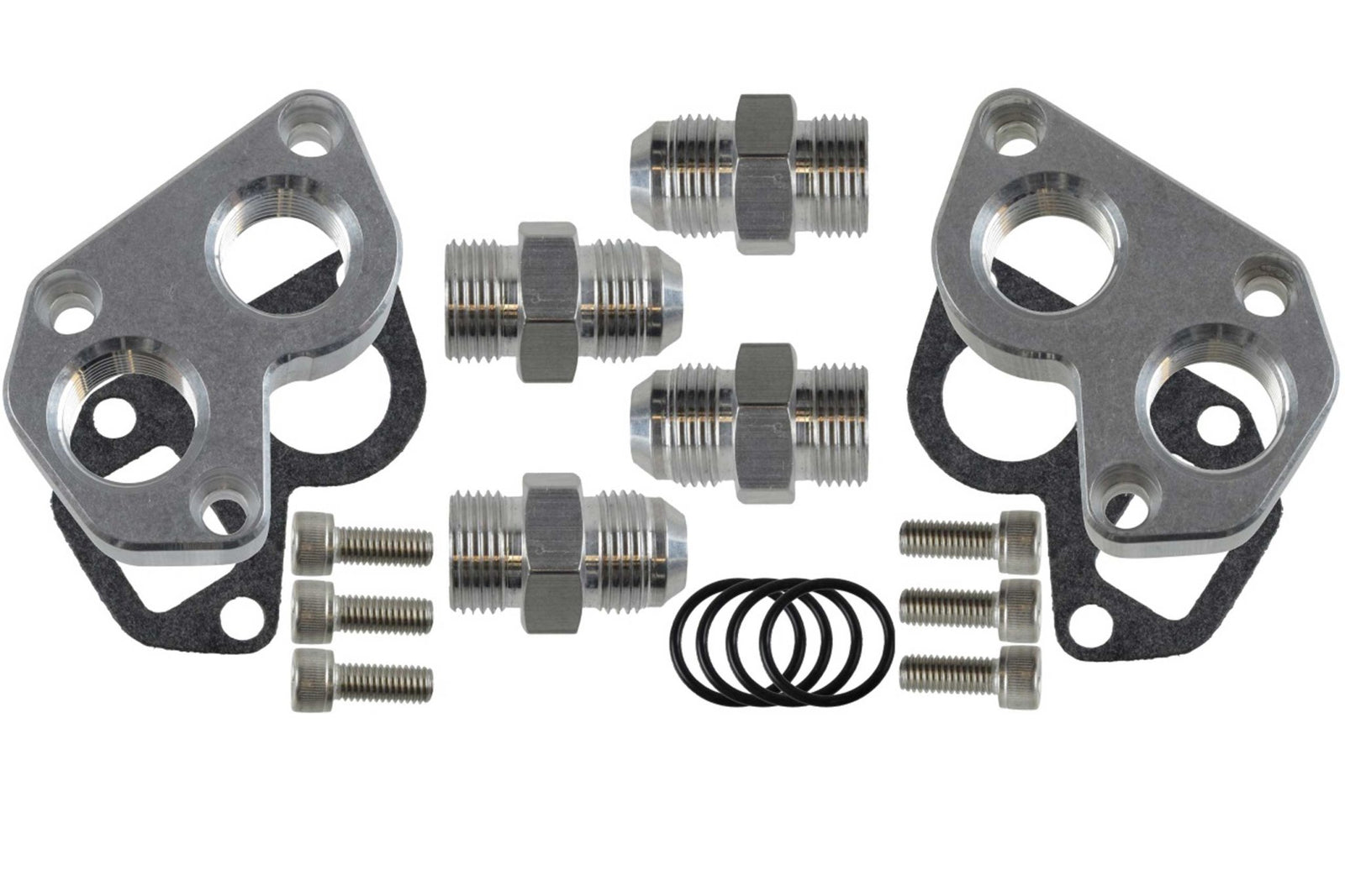 LS Remote Mount Water Pump Adapters w/ -12AN Fittings | 551564 - ICT Billet