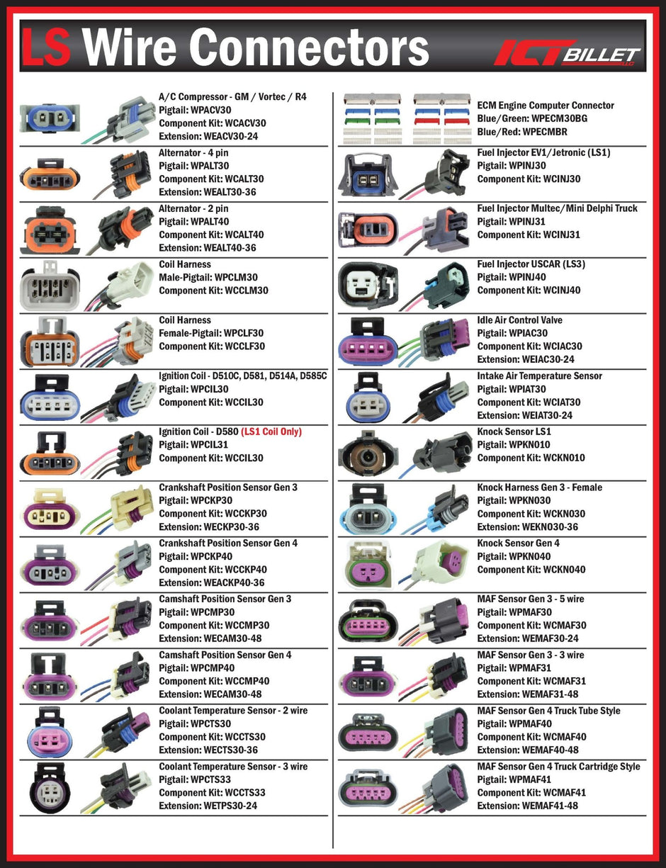 LS Truck Mini Delphi Multec 2 Fuel Injector Wire Connector Component K ...