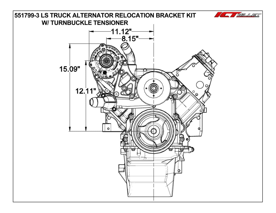 Ls -3 Alternator Only Brackets | -3 Trucks, 2010-2015 Chevy Camaros ...