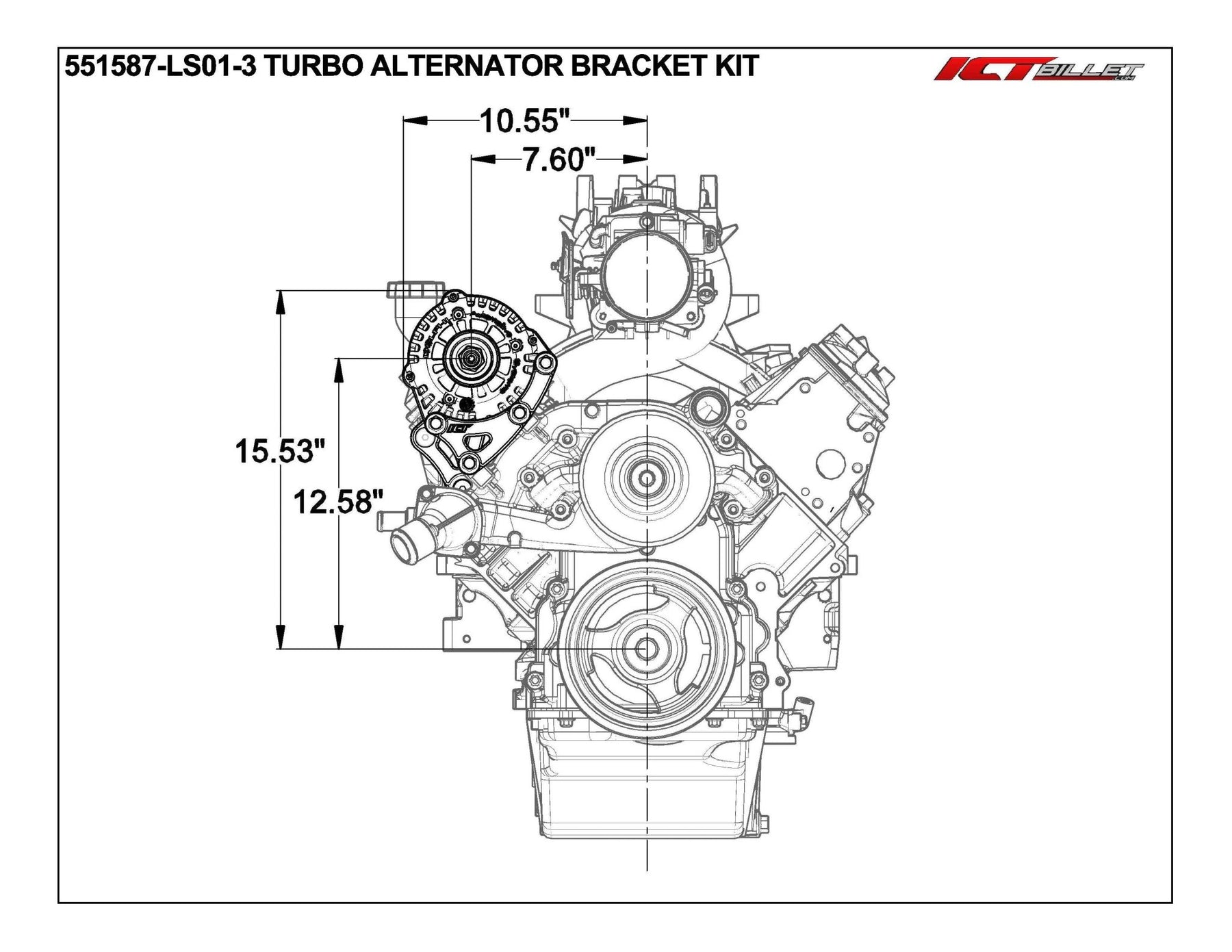 LS Truck - Turbo Alternator Relocation Bracket (uses LS1 water pump ...