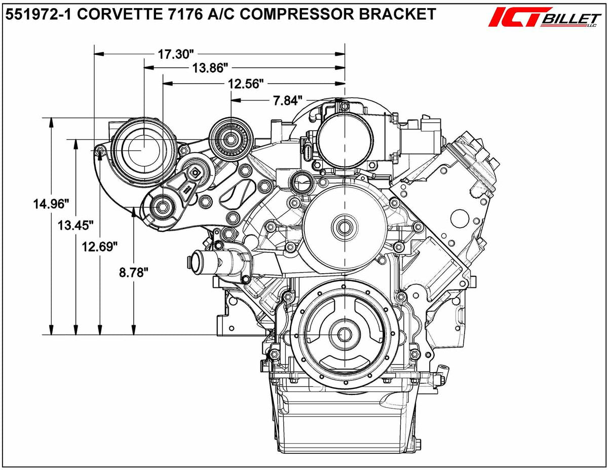 Corvette Sanden 7176 AC Compressor Bracket | Shop ICT Billet
