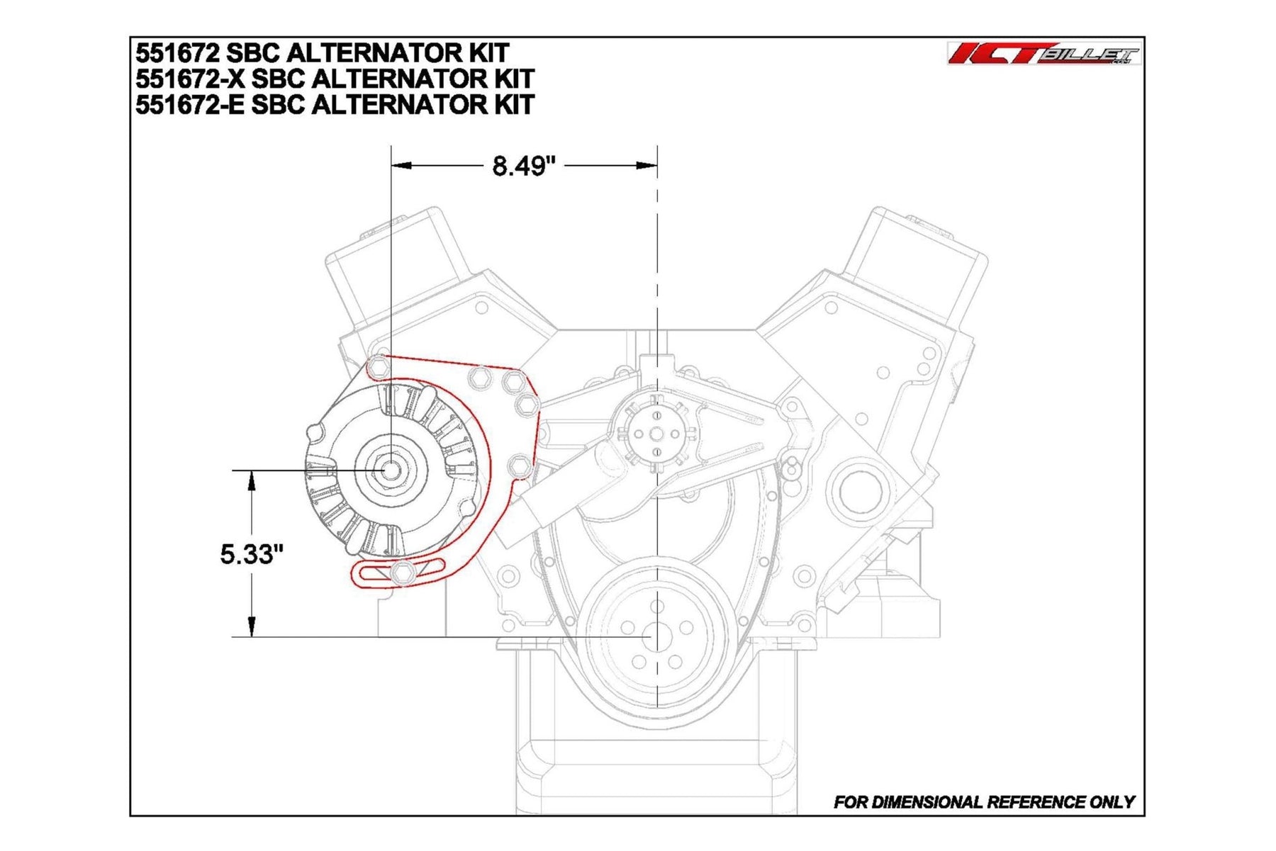 SBC Alternator Bracket - for Double Hump Heads (bolts to water pump on ...