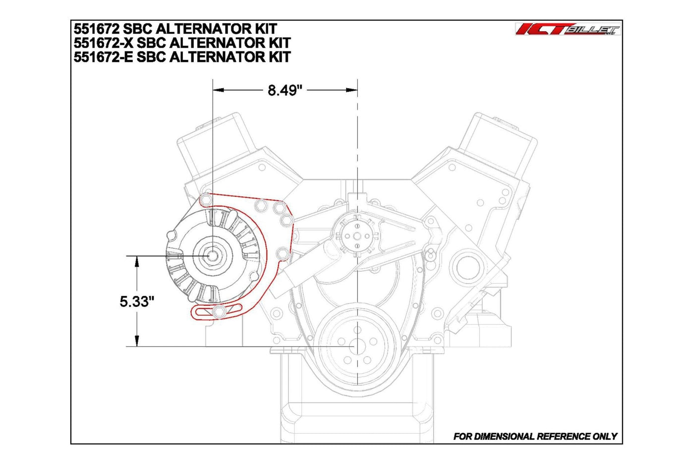 SBC Alternator Brackets | SBC Brackets | Small Block Chevy (SBC) - ICT ...