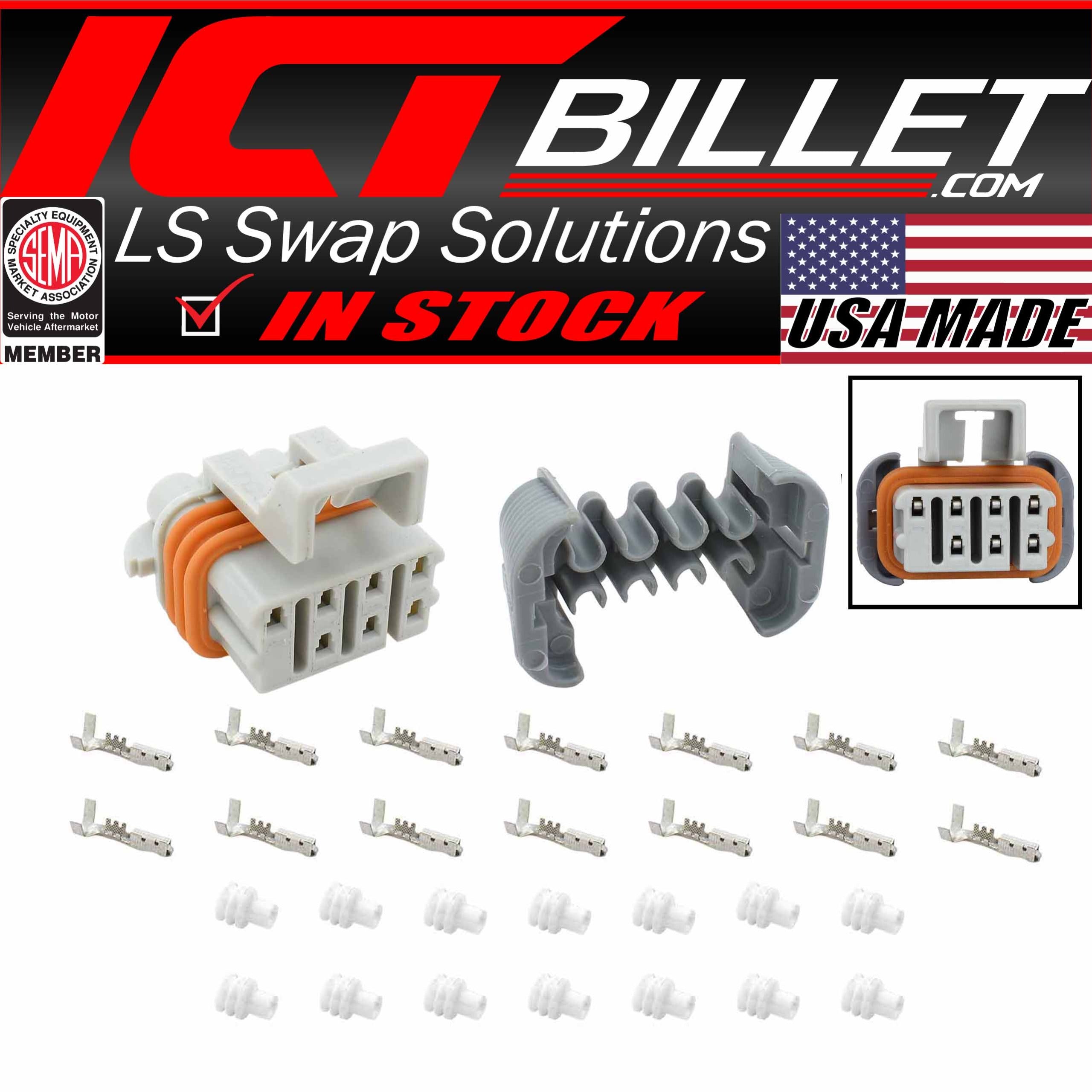ICT Billet LS Ignition Coil Wire Harness Female Connector Component Kit ...
